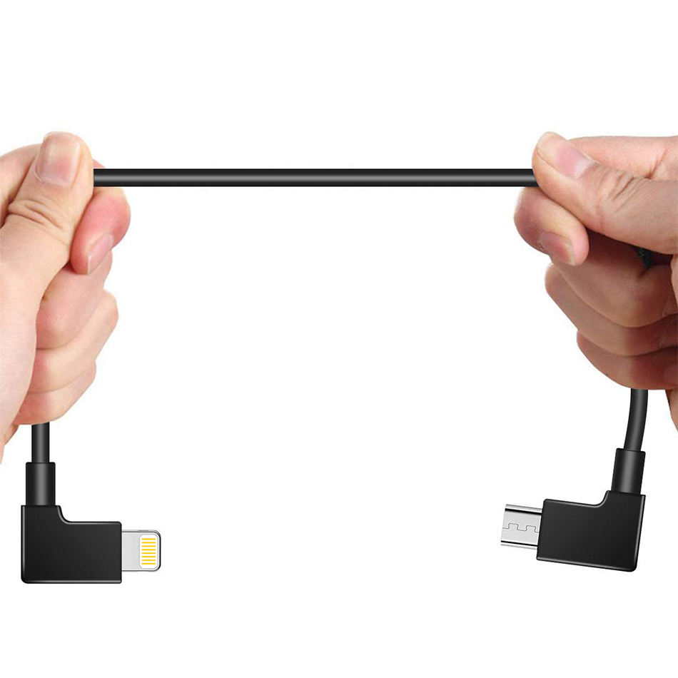 Right Angle 90 Degree Lightning to Micro-USB Cable (30cm)